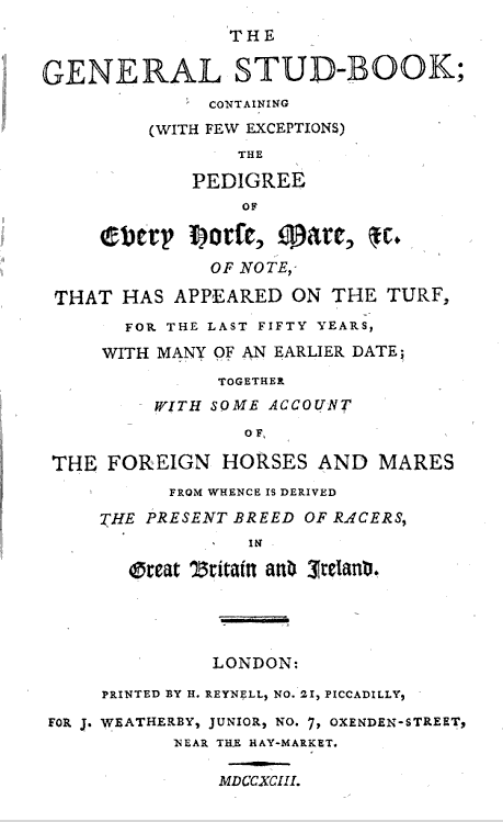 #SourceSaturday: The General Stud Book – Equine History Collective